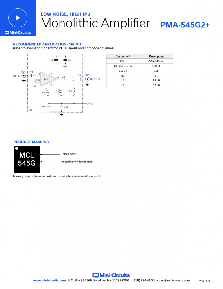 PMA-545G2+ datasheet page 4