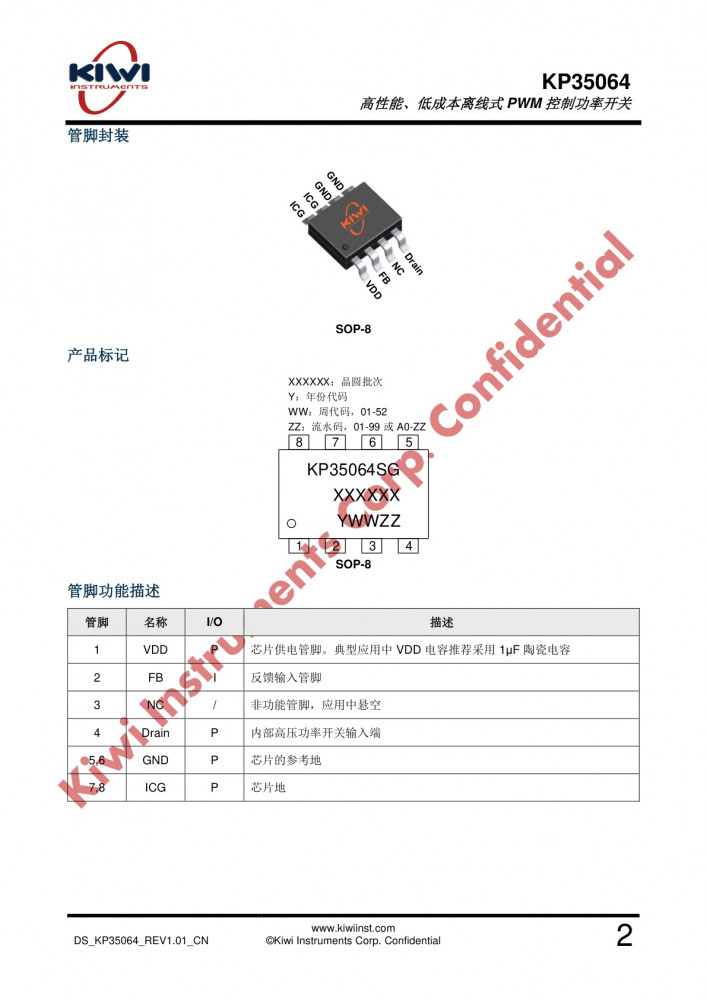 KP35064SGA datasheet page 2