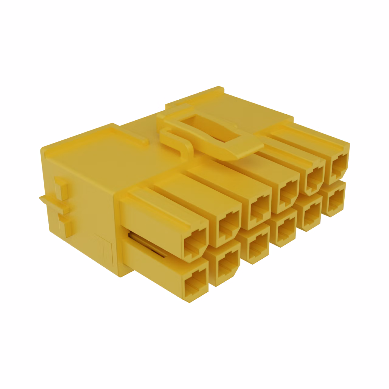 Mega-Fit ColorLock Tangless TPA-Capable Receptacle Housing, Dual Row, 12 Circuit, UL 94V-0, Glow-Wire Capable, Yellow for sale