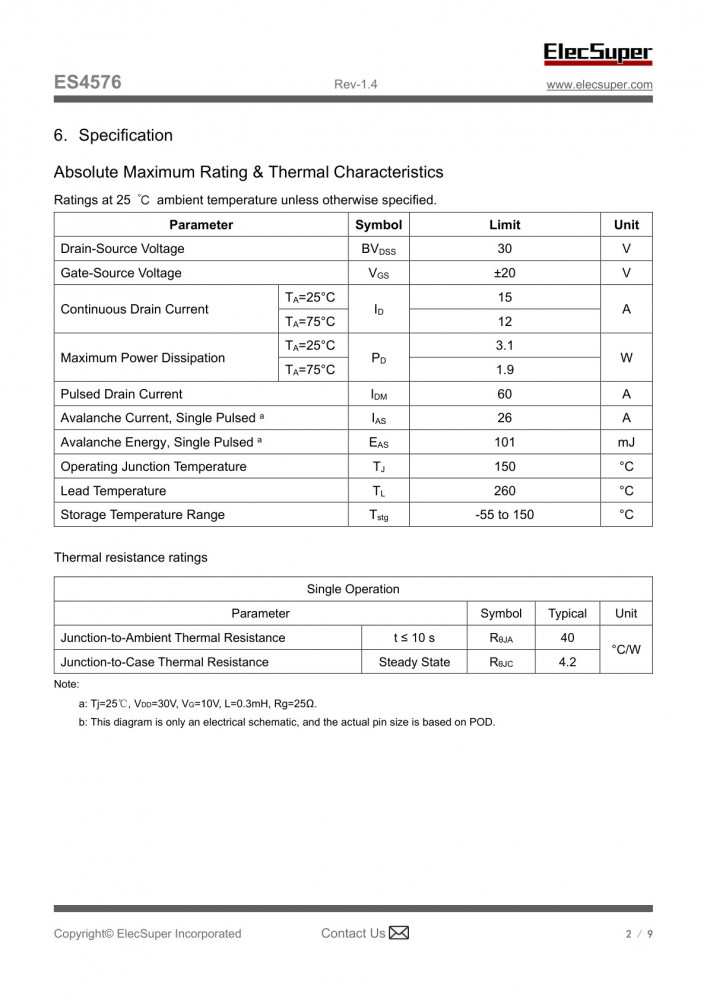 ES4576 technical document page 2