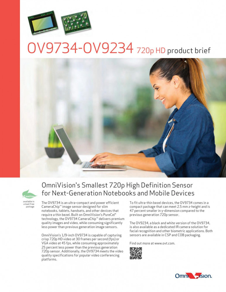 OmniVision OV9734 product brief page 1