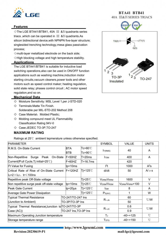 BTA41-800B-LGE datasheet page 1
