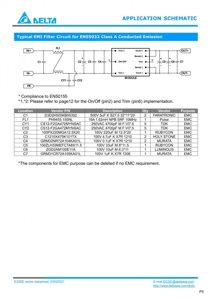 DELTA E35SE48003PDPG documentation page 5