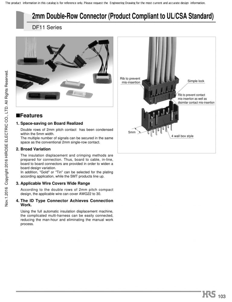 HRS DF11 datasheet page 1