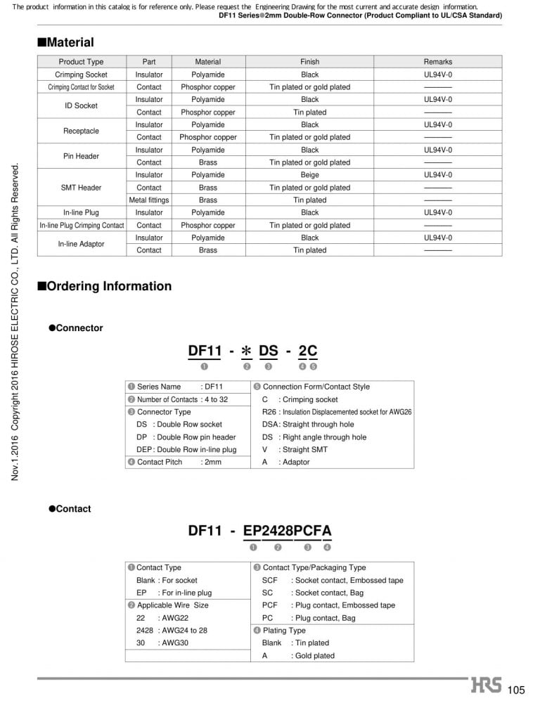 HRS DF11 datasheet page 3