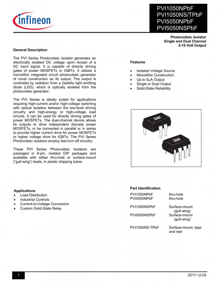 PVI1050NSPBF datasheet page 1