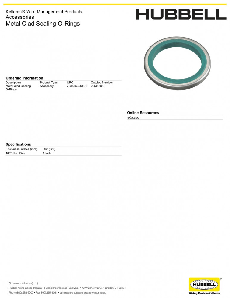 Burndy 20509003 product document image