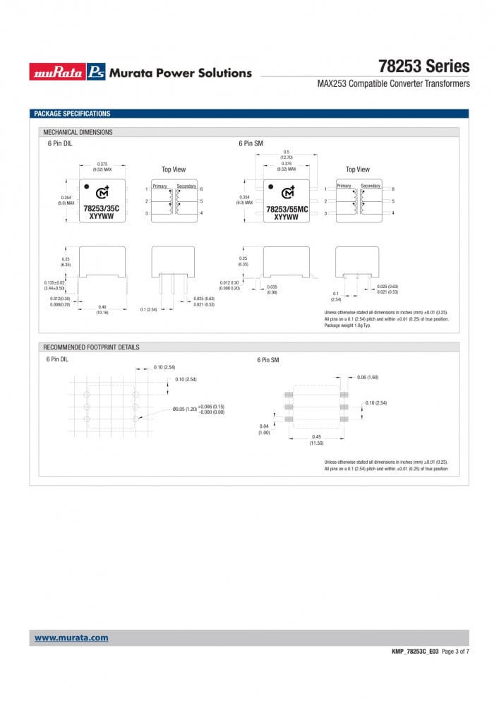 78253 series datasheet page 3