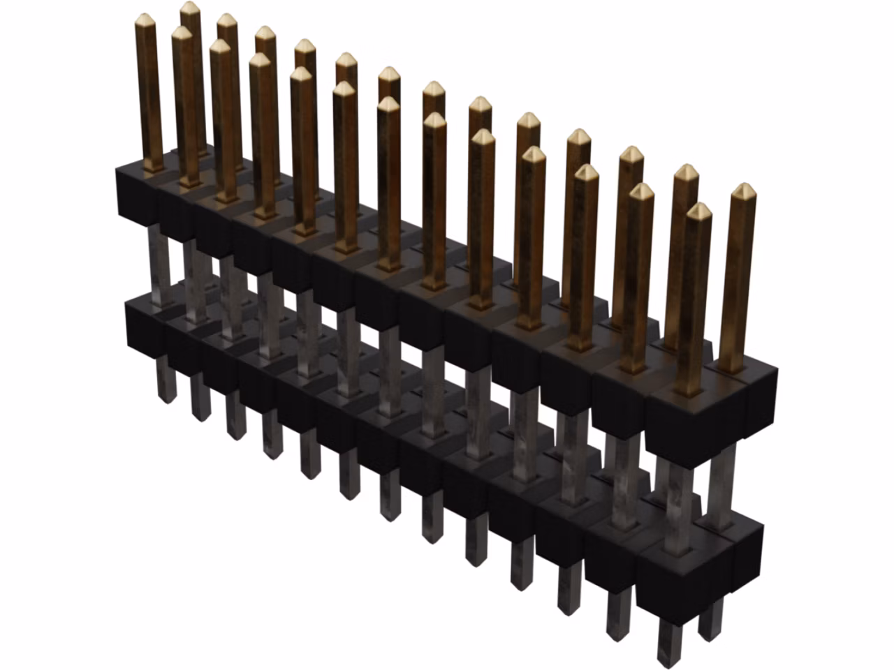 C-Grid Header, Through Hole, Dual Row Dual Body, Vertical, 0.38µm Gold (Au) Plating, 9.00mm Stacking Height, Tray Packaging, 26 Circuits, Lead-Free for sale