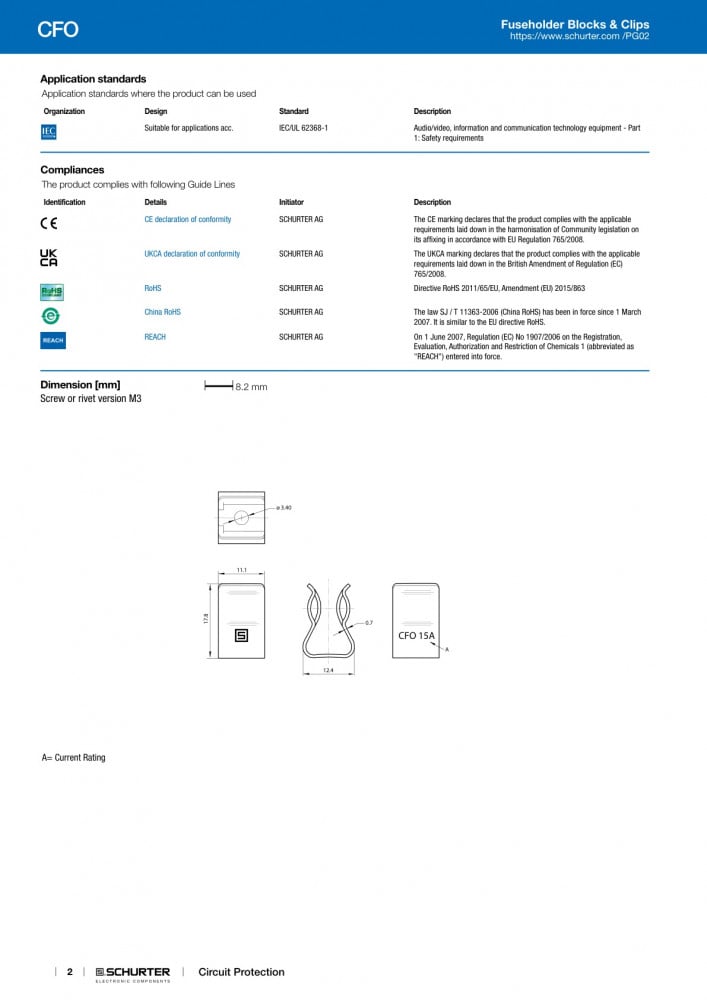 SCHURTER 8040.2012.01 technical document page 2