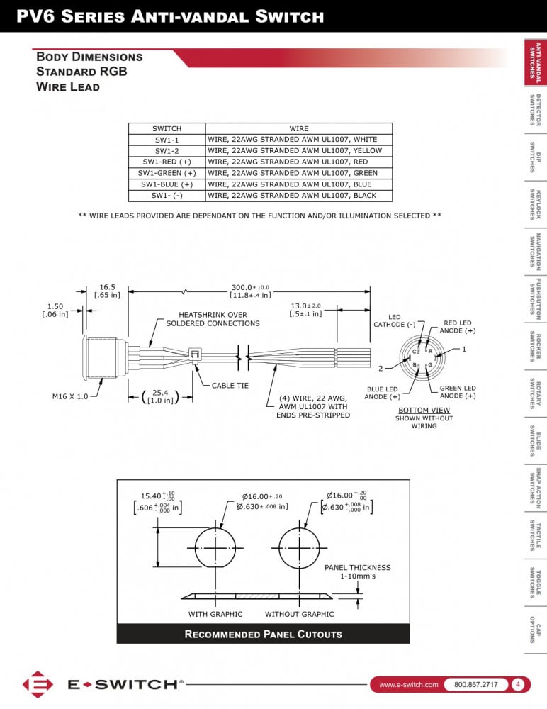 PV6 series datasheet page 4