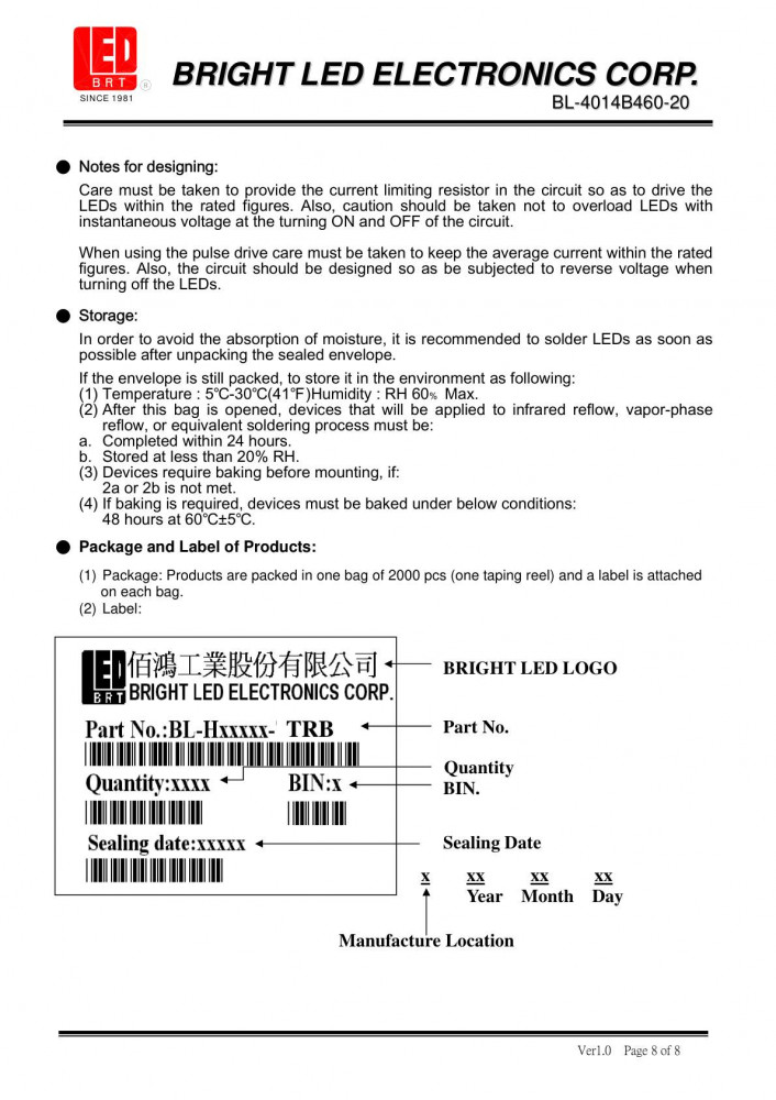 BL-4014B460-20 datasheet page 8