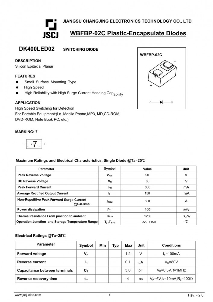DK400LED02 datasheet page 1