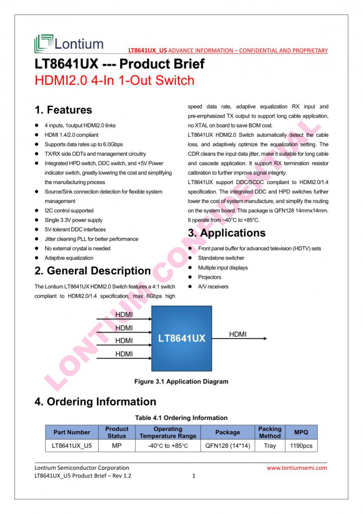 LT8641UX technical document page 1