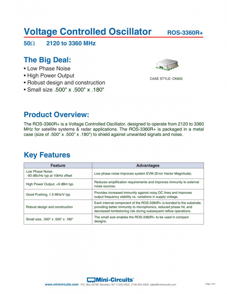 ROS-3360R+ datasheet page 1