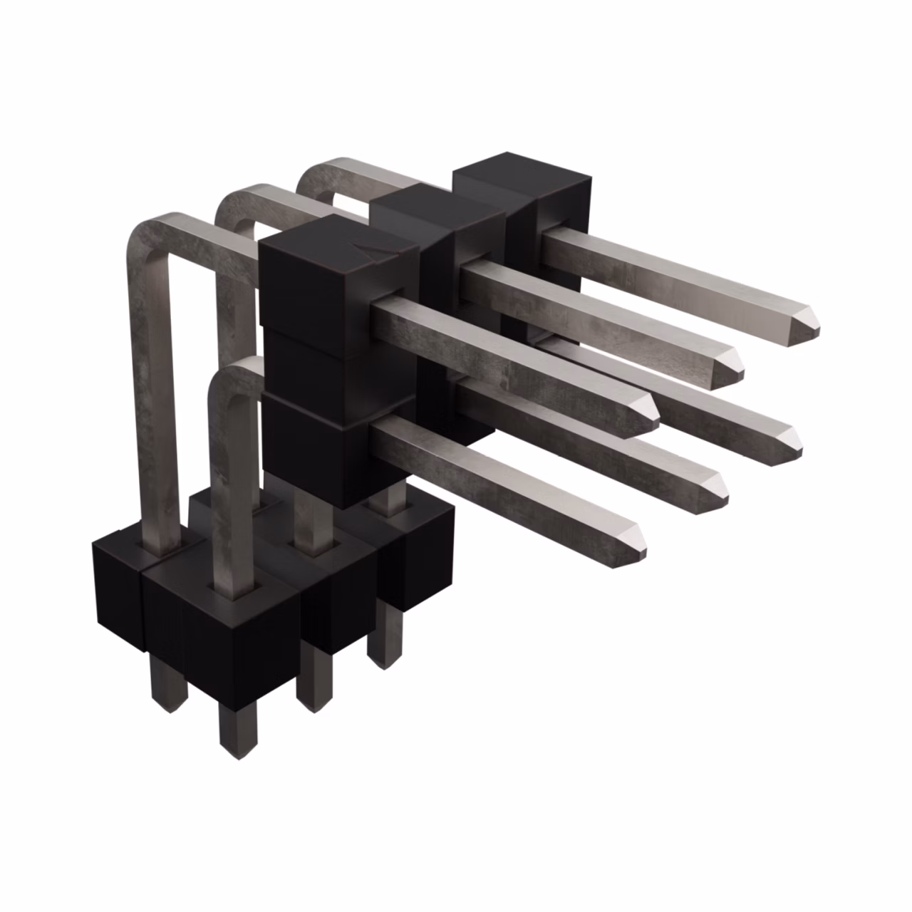 2.54mm Pitch Header, Dual Body, Dual Row, Right-Angle, Through Hole, 6 Circuits, 2.54µm Tin (Sn) Overall Plating, Tube Packaging, Lead-Free for sale