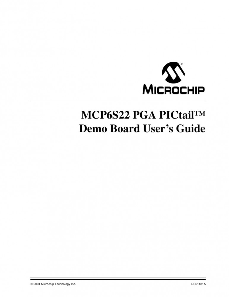 MCP6S22 PGA PICtail Demo Board document page 1