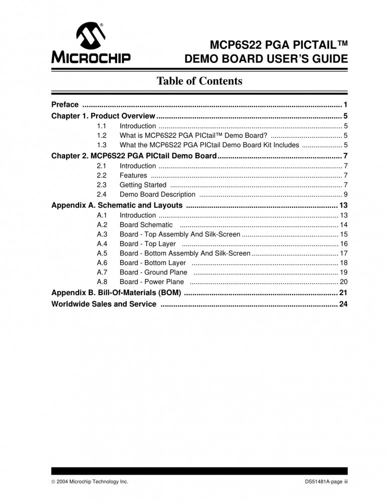 MCP6S22 PGA PICtail Demo Board document page 3