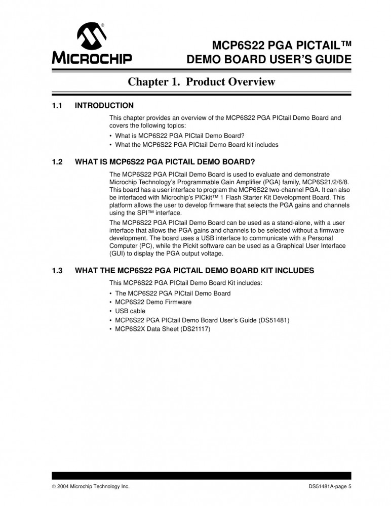 MCP6S22 PGA PICtail Demo Board document page 9