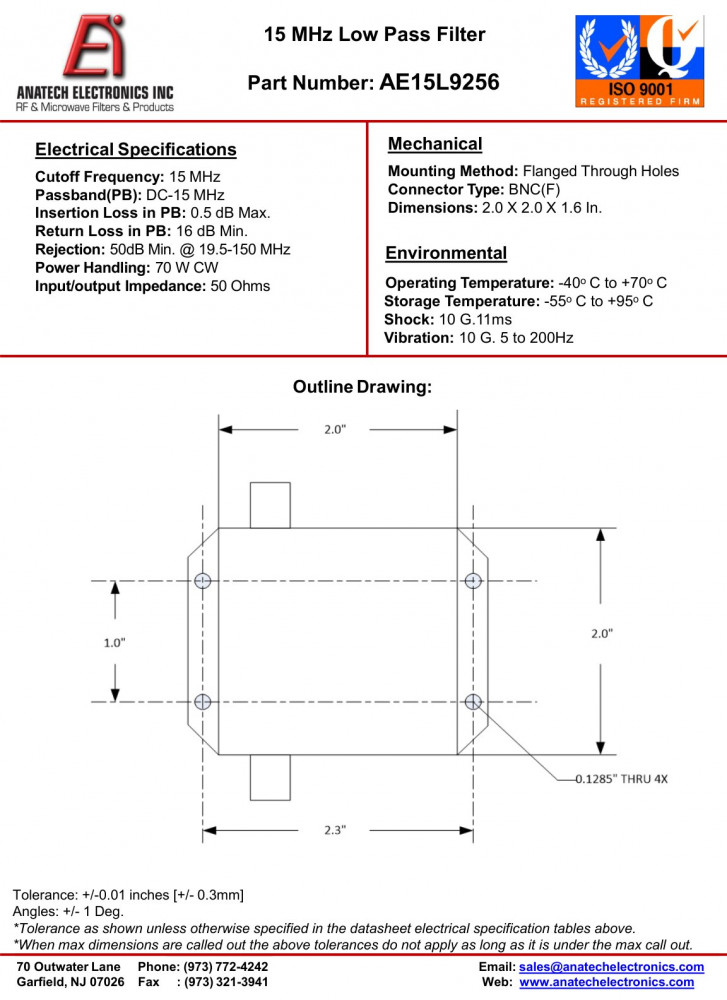 AE15L9256 outline drawing