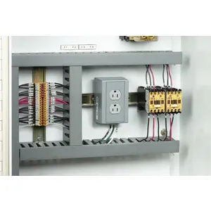 DIN Rail Utility Box, Complete Unit- Duplex Receptacle, 1) 15A 125V, 2-Pole 3-Wire Grounding, 5-15R, Gray for sale