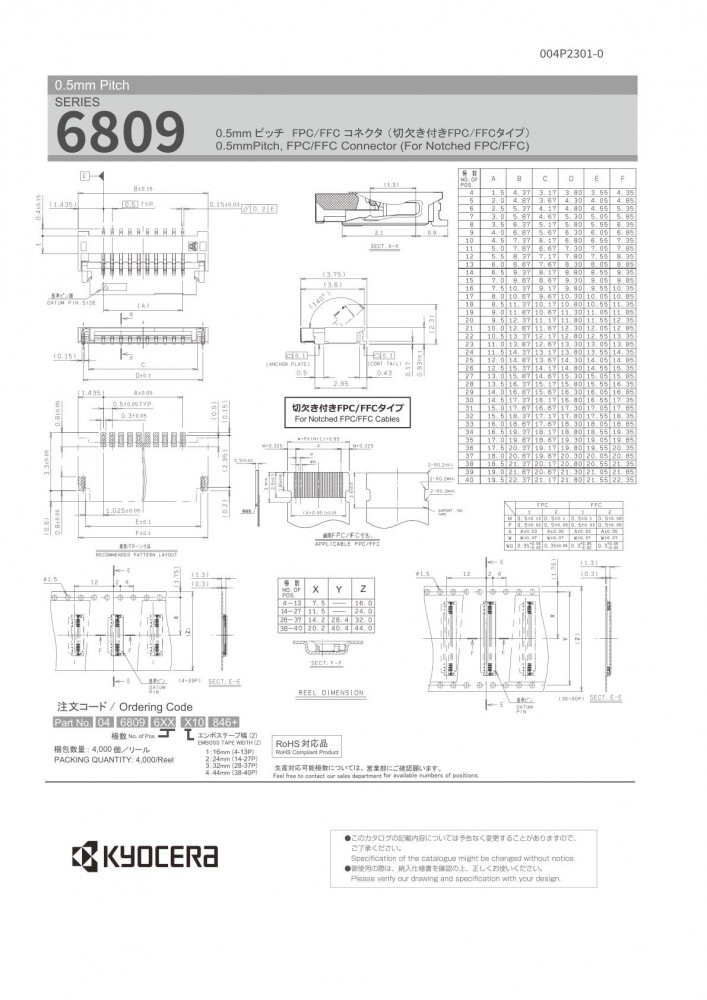 Kyocera AVX 6809 technical catalog page 1
