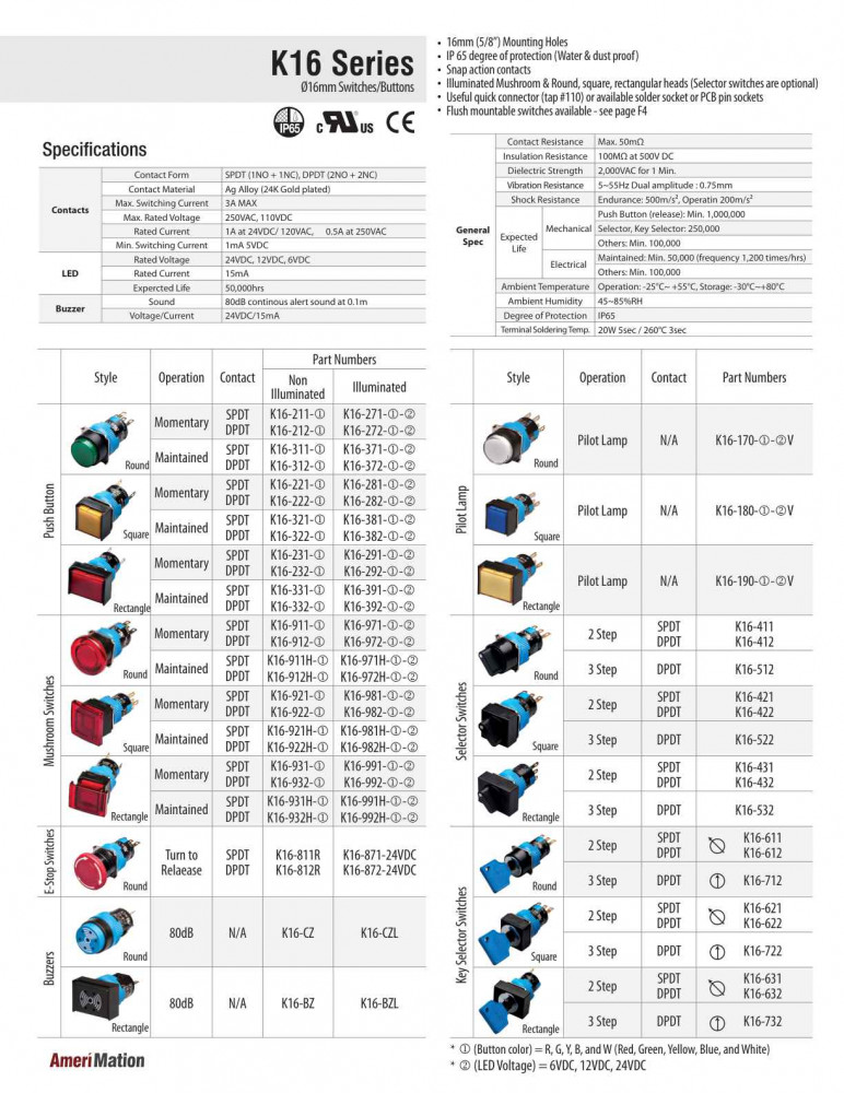K16 Series technical document page 1