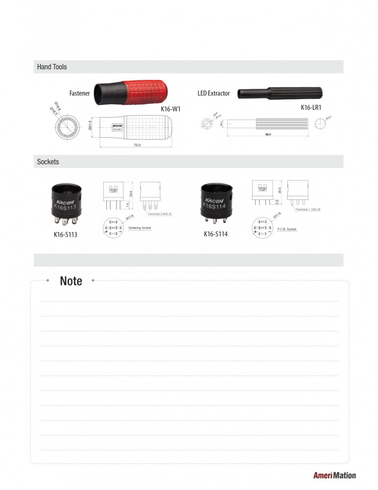 K16 Series technical document page 4