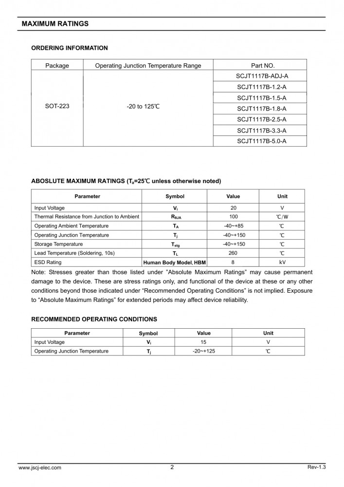 SCJT1117B-1.8-A datasheet page 2