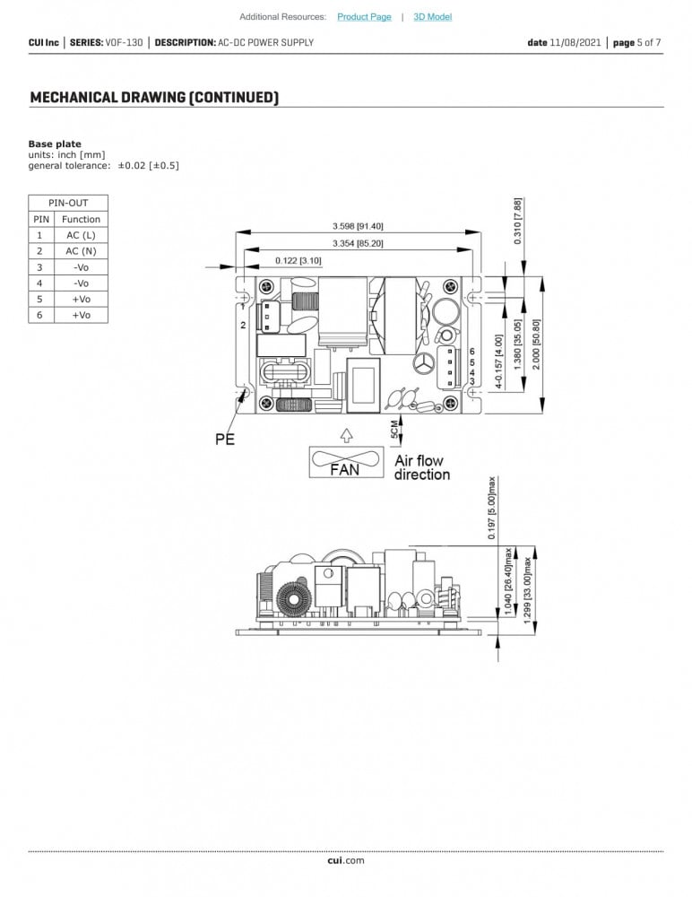 CUI VOF-130 series datasheet page 5