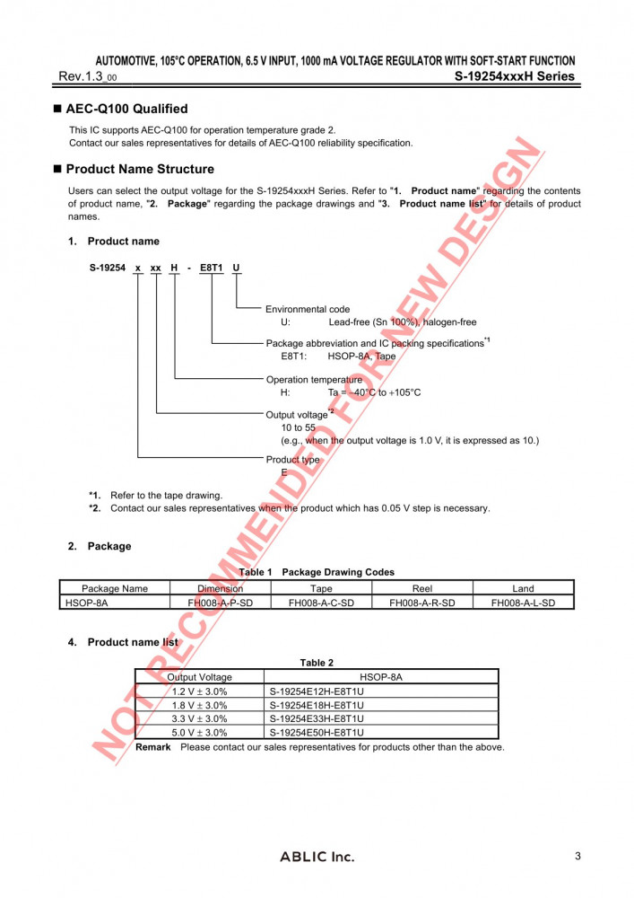 S-19254xxxH datasheet page 3
