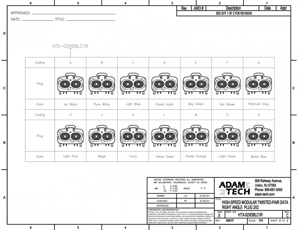 HTX-02XDBLC1R manufacturer drawing, sheet 2