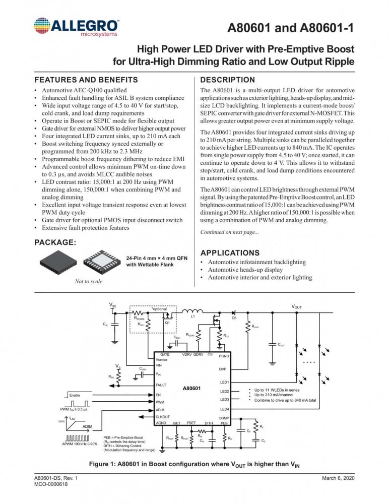 A80601 datasheet page 1