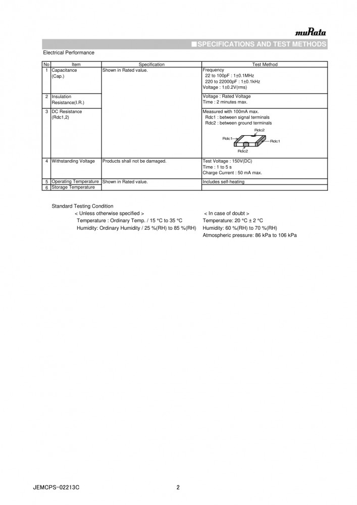Murata NFM21CC102R1H3D specification page 2