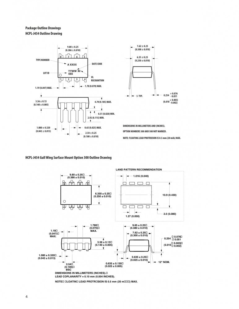 HCPL-0454 document page 4