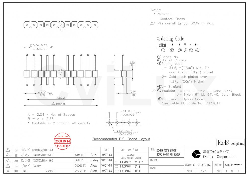 Cvilux CH31112V200 technical drawing