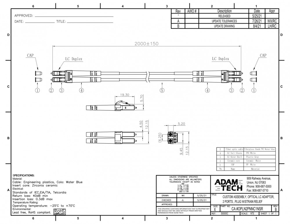CA #OPLN2PNNC1NSR technical document preview