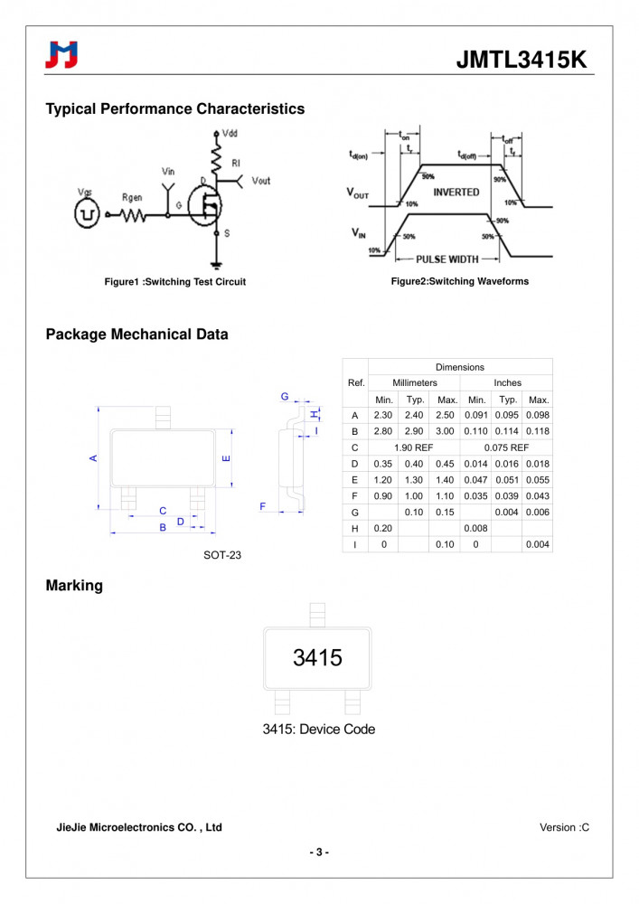 JMTL3415K datasheet page 3