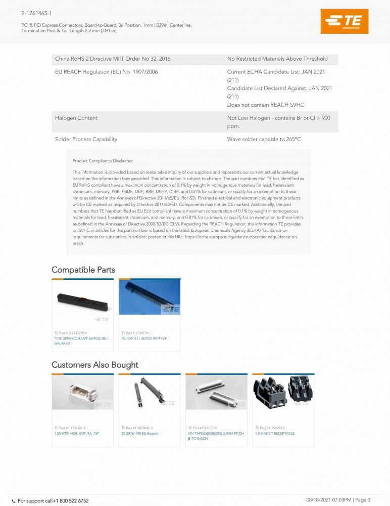TE Connectivity 2-1761465-1 technical document page 3