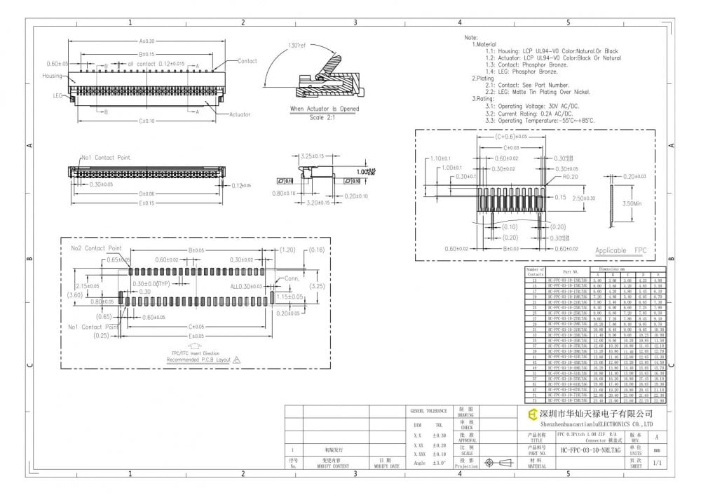 HCTL HC-FPC-03-10-29RLTAG technical drawing page 1