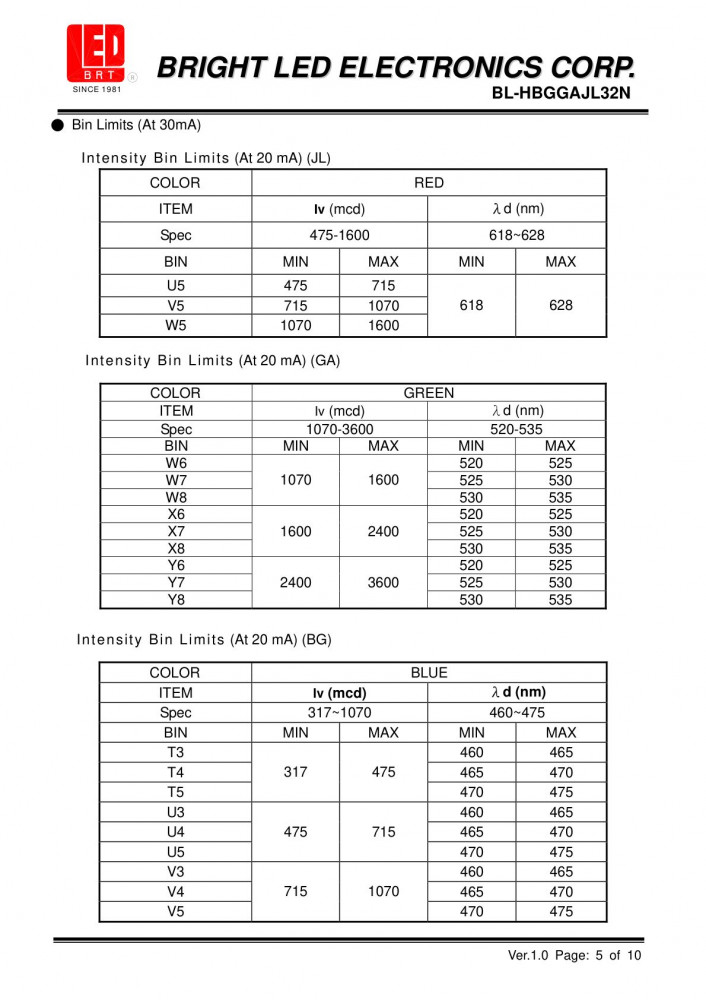 BL-HBGGAJL32N datasheet page 4