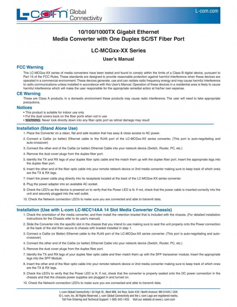LC-MCGMM-SC technical document page 1