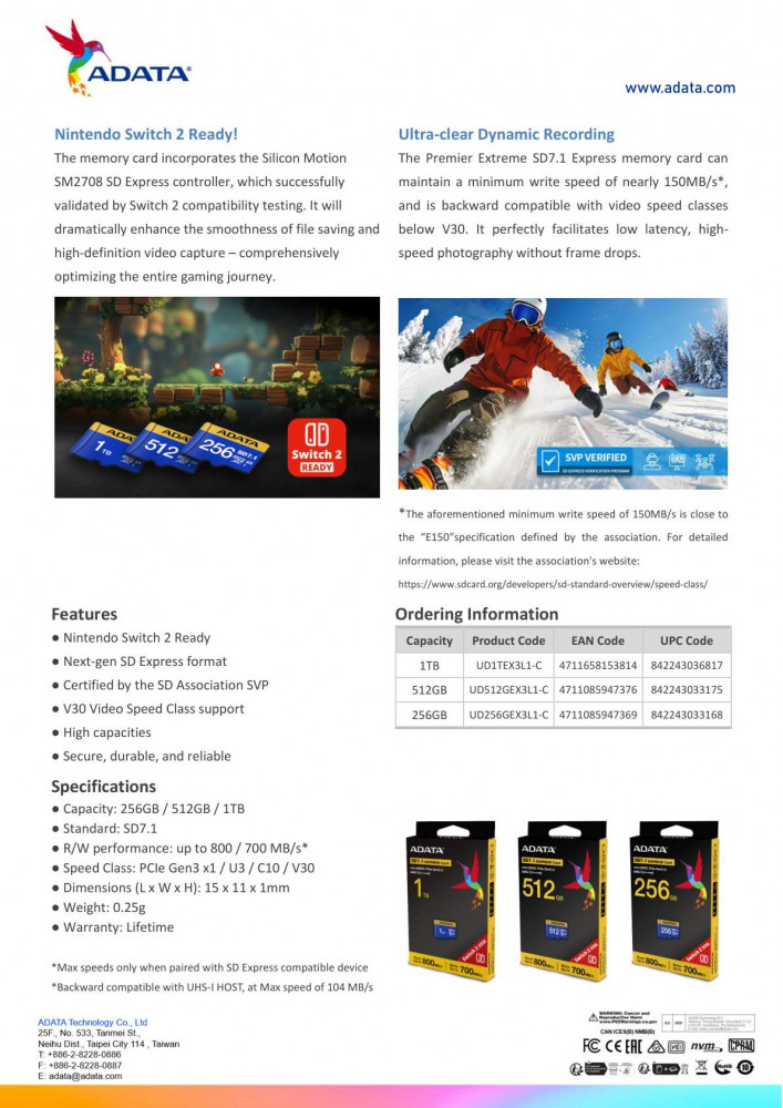 Premier Extreme microSDXC SD7.1 Express Card product document image 2