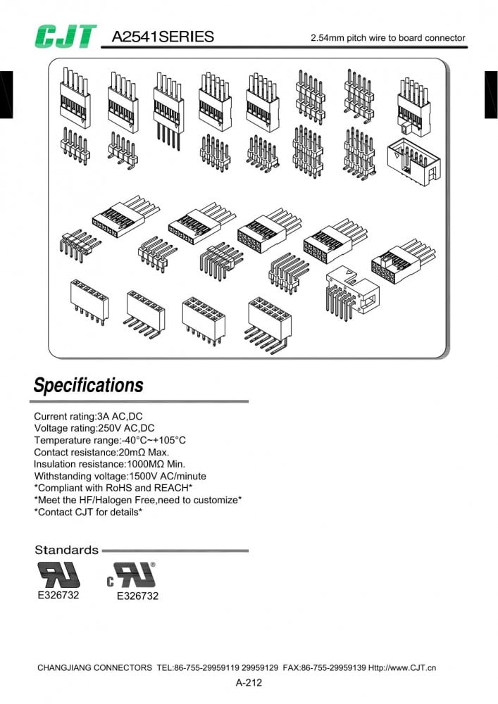 CJT A2541 series datasheet page 1