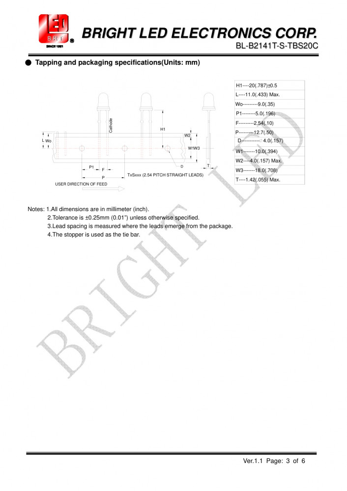 BL-B2141T-S-TBS20C datasheet page 3
