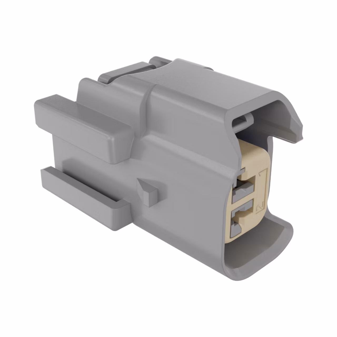 MX150 Cable-Sealed Female Connector Assembly, Single Row, 2 Circuits, Keying Option D, with Clipslot, Light Gray for sale
