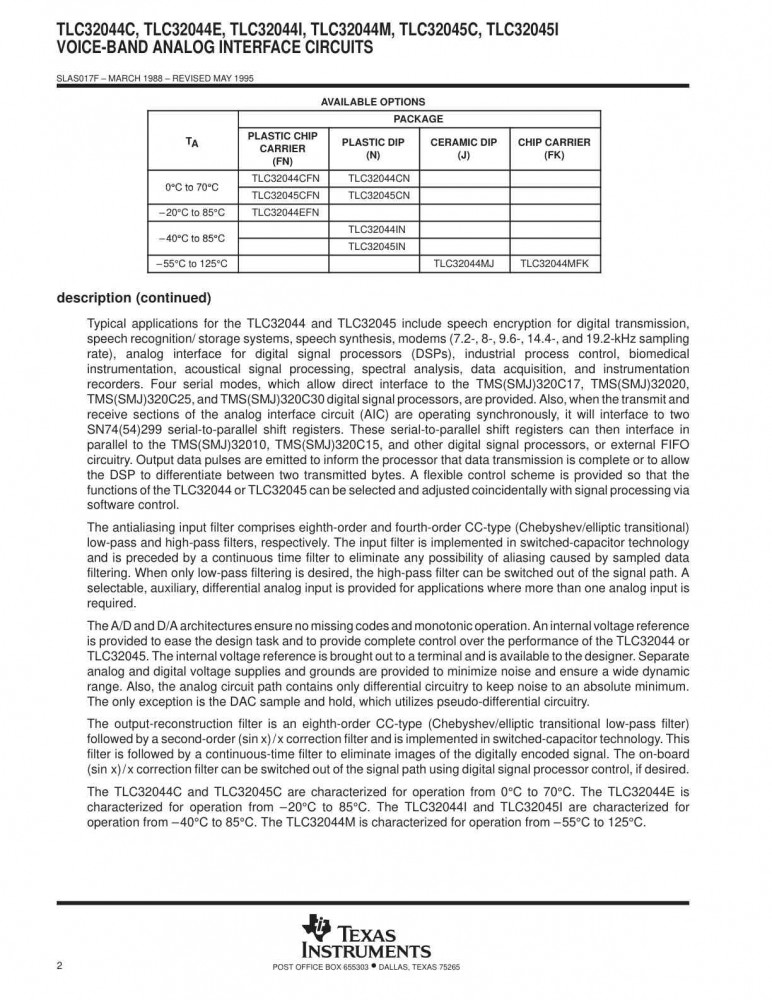 TLC32044IN technical document page 3
