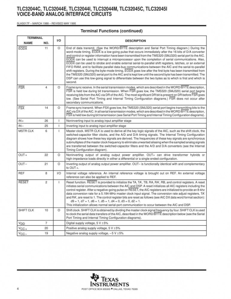 TLC32044IN technical document page 5