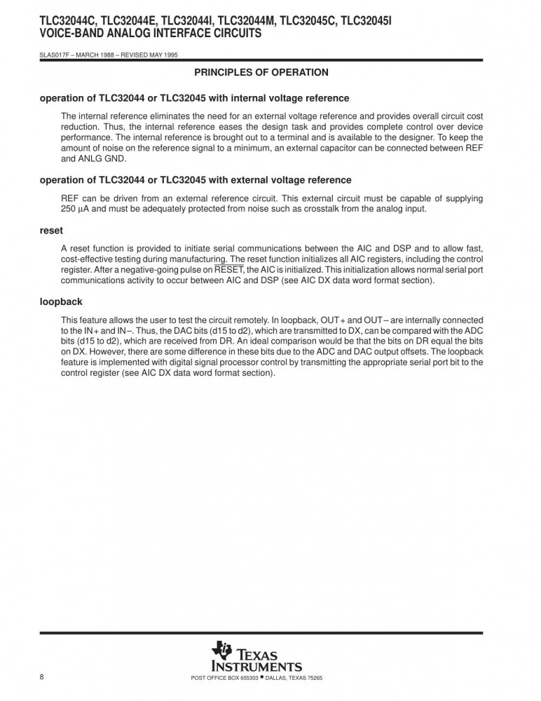 TLC32044IN technical document page 9