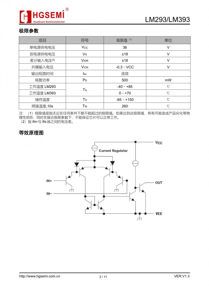 HGSEMI LM293N datasheet page 3
